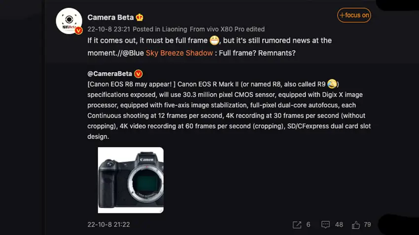 Rumor Suggests Canon R8 to Fill Void Left by Discontinued EOS R ... Rumor Suggests Canon R8 to Fill Void Left by Discontinued EOS R ...